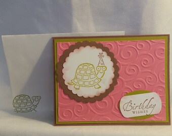 Turtle birthday card | Etsy