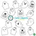 Cute Ghosts Digital Stamp Pack Cute Ghosts Clipart / Kawaii