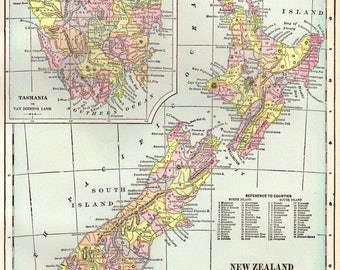 New zealand map | Etsy