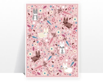Cute bunny print | Etsy