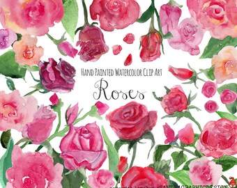 Watercolor roses | Etsy