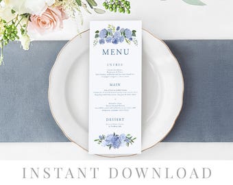 Blue menu | Etsy