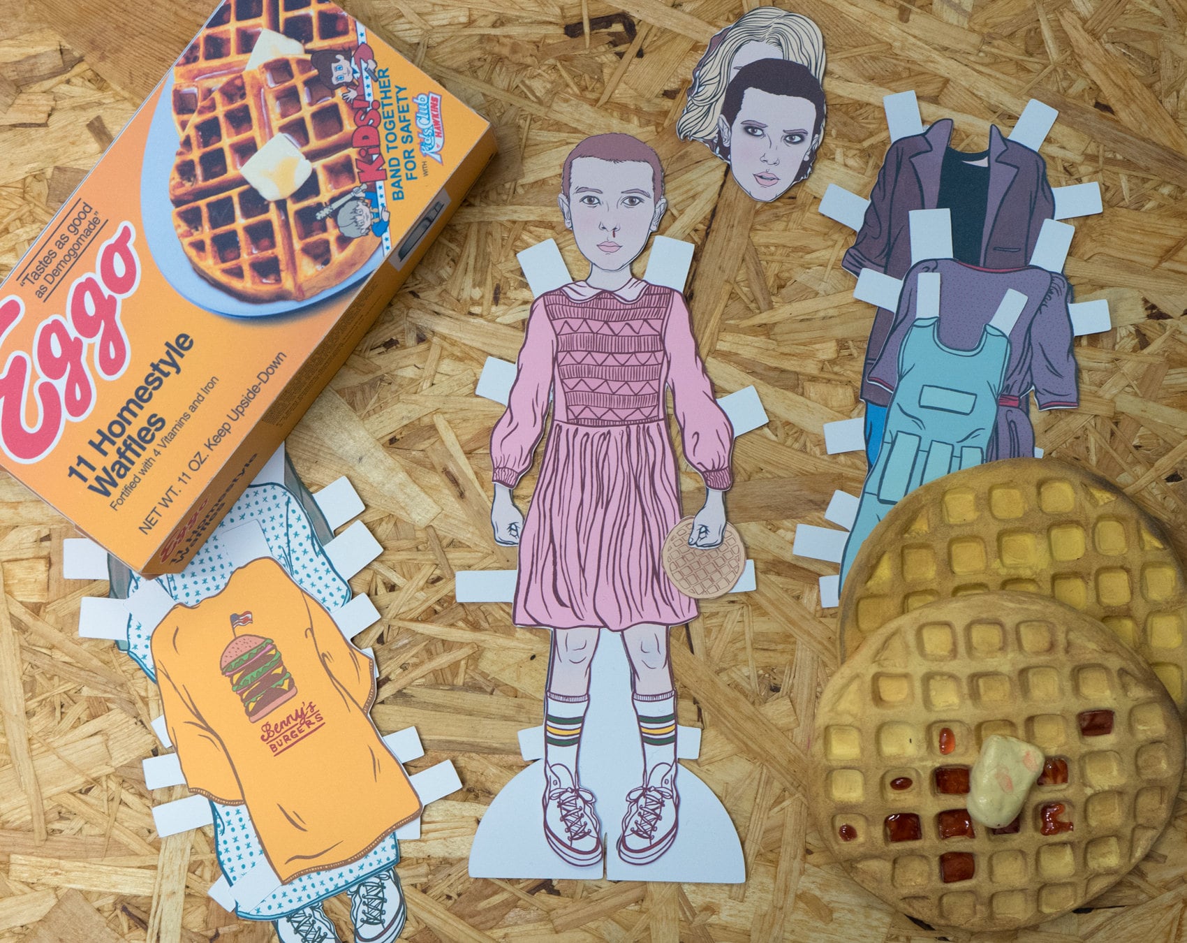 Eleven Paper Doll dress up doll stranger things the upside