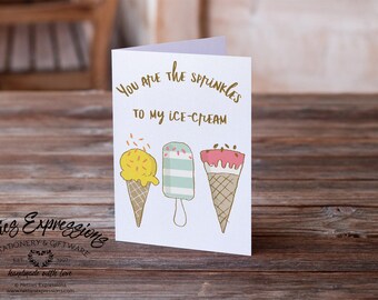 Ice cream card | Etsy