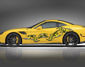 Ripped Metal Full Color Car Vinyl Design US Flag Car wrap