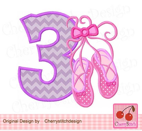 Ballet shoes number 3Ballet shoes embroidery designMy 3rd