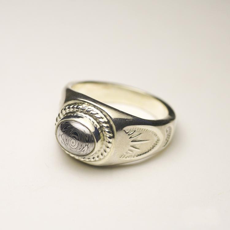 Gemstone Signet Ring | Tribal Silver Ring | Birthstone Ring | Oval ...