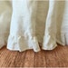 Cream dust ruffle with ruffle hem custom bed skirt shabby
