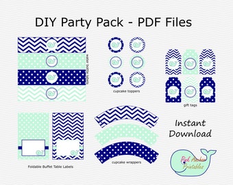 Navy blue mint green | Etsy