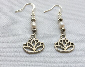 Lotus earrings | Etsy