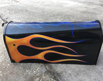 Mailbox Custom Airbrush Pinstripe Hot Rat Rod Tattoo art