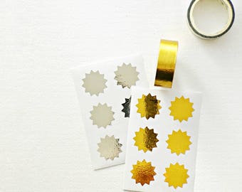 Gold foil stickers | Etsy