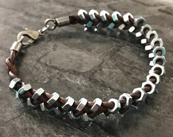 Hex nut bracelet | Etsy