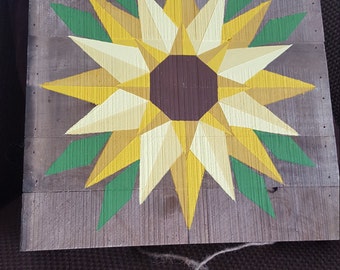 Sunflower barn quilt | Etsy