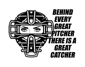 Softball catcher svg | Etsy
