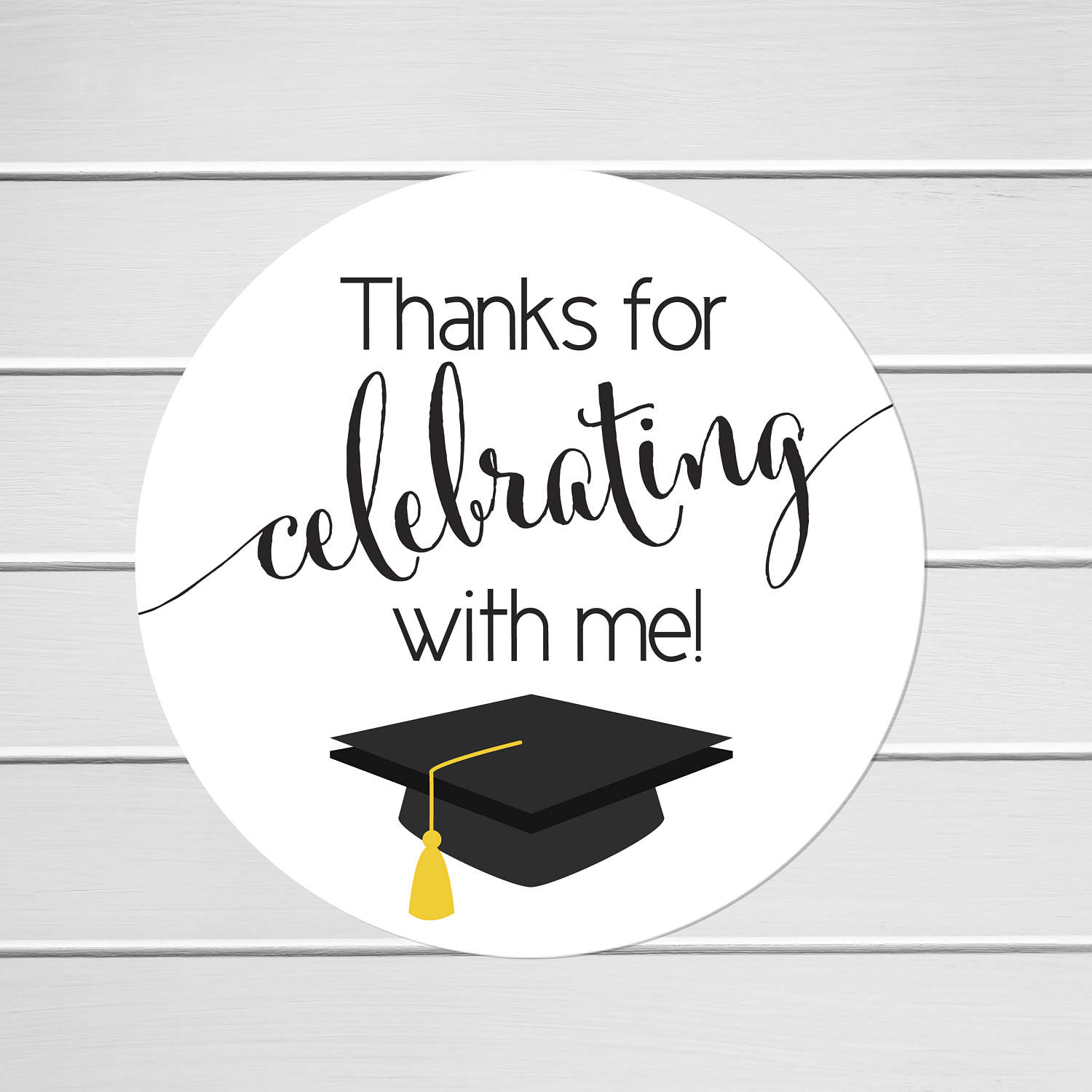 Thanks for Celebrating with me Graduation Favor Stickers