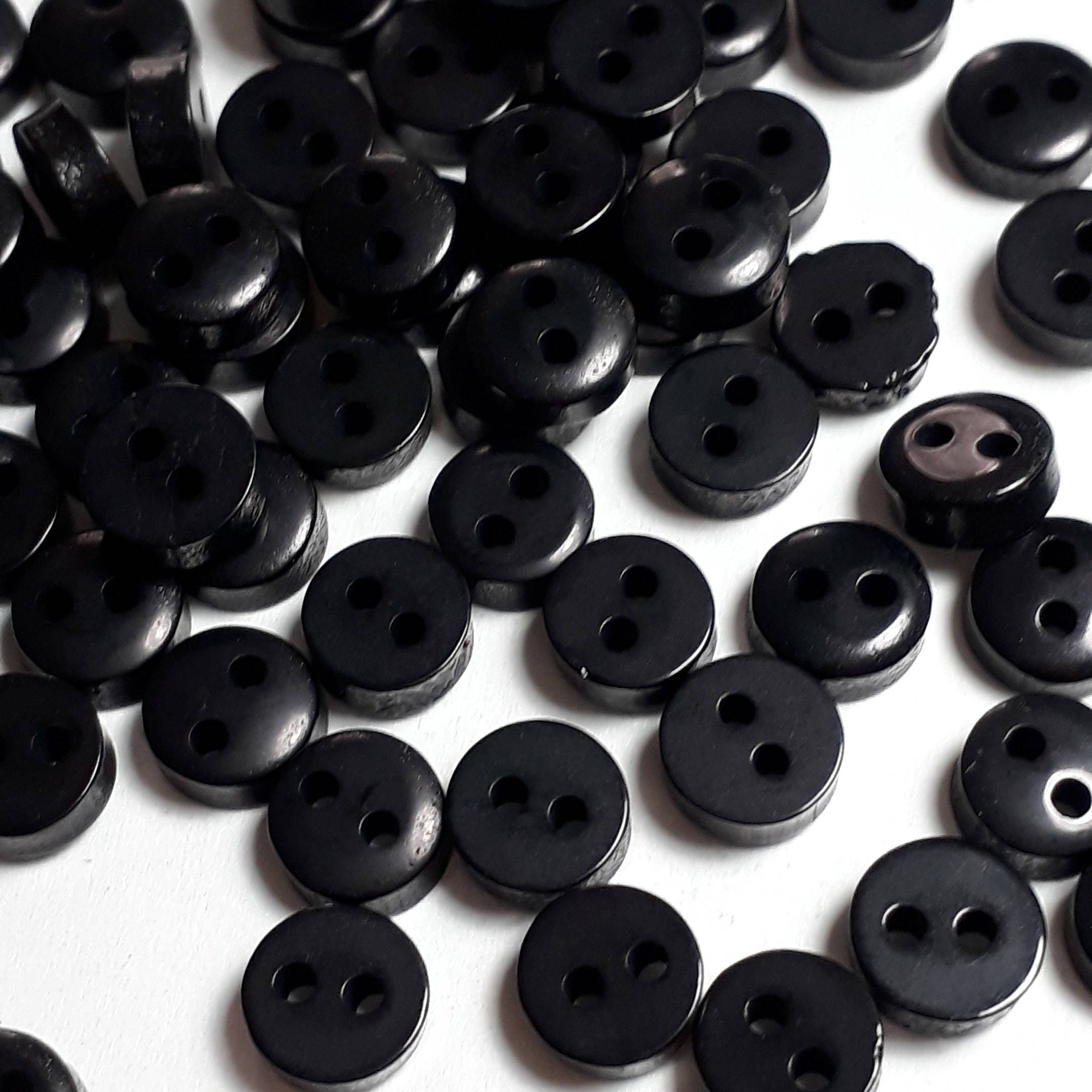 50pcs Black Buttons 6mm Buttons Sewing Buttons 2 Hole