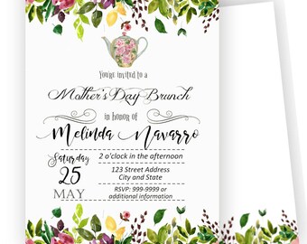 Mother's Day Tea Invitation EDITABLE Church Tea Invite