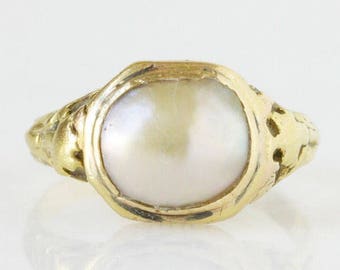 Mabe pearl ring | Etsy
