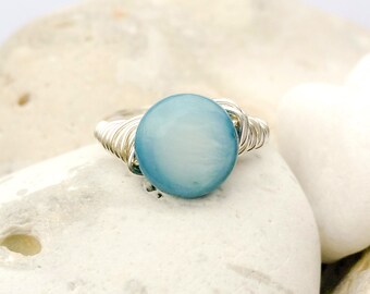 Blue stone ring | Etsy