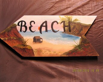Beach arrow sign | Etsy