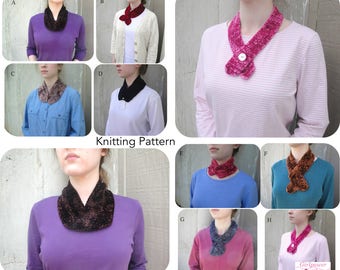 Pull Through Scarf Knitting Pattern Easy Ascot Neck Warmer