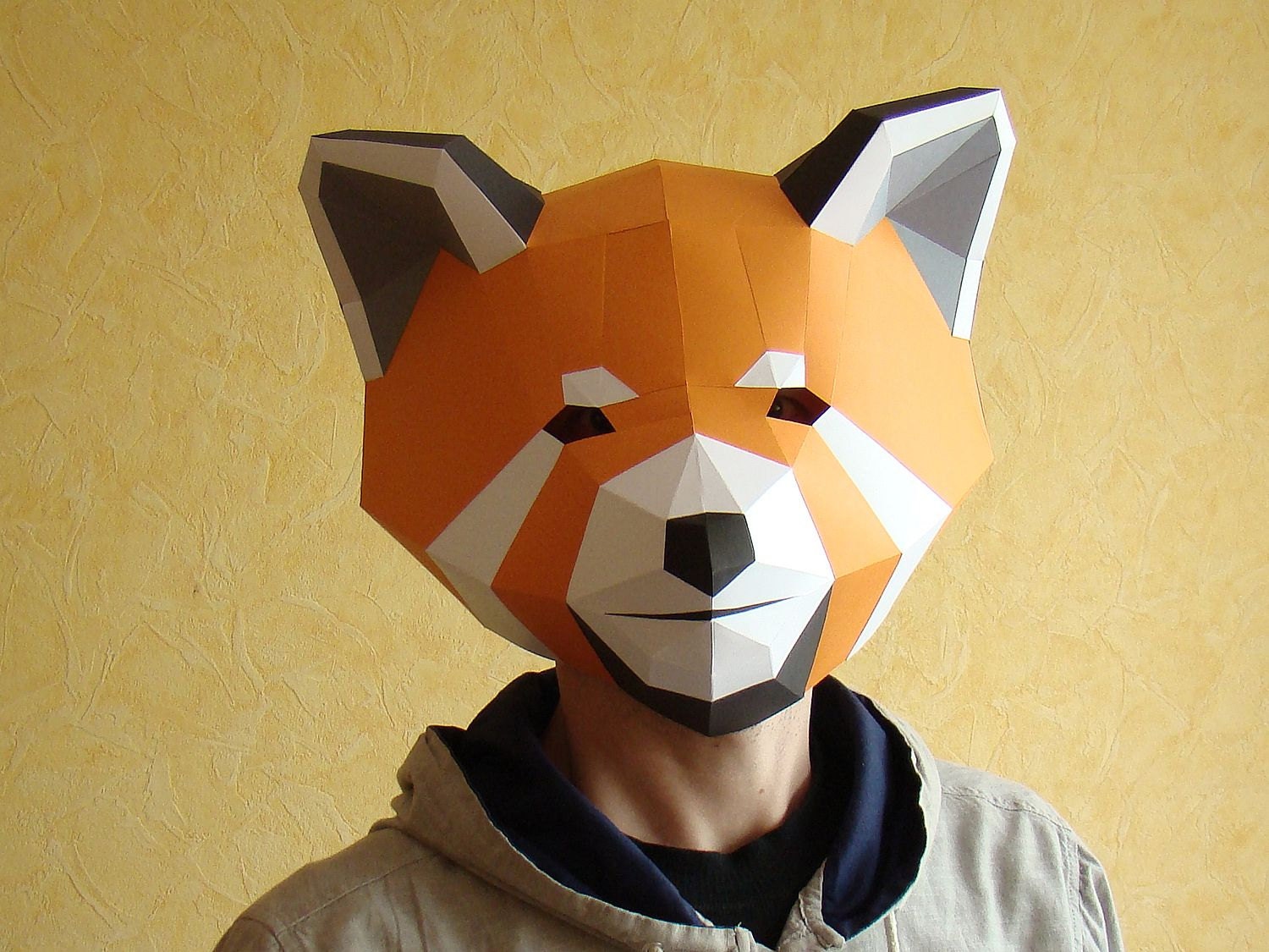 Red Panda Mask Papercraft DIY PDF template Printable Mask