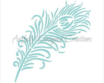 Feather stencil | Etsy