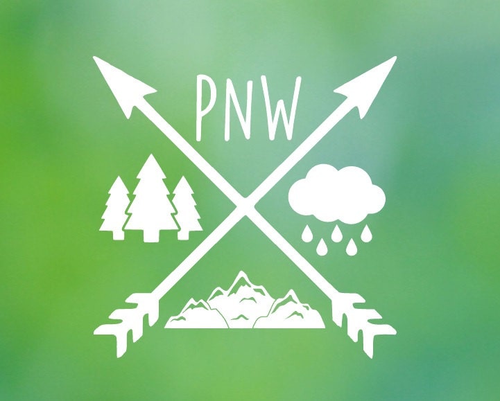PNW Nature Icons Pacific Northwest Vinyl Decal Car Decal