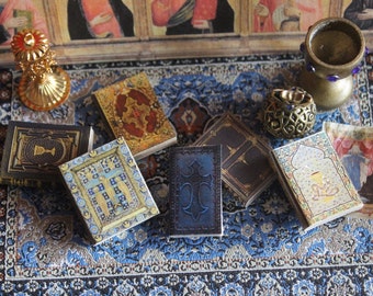 Dollhouse miniature antique altar piece holy bas relief