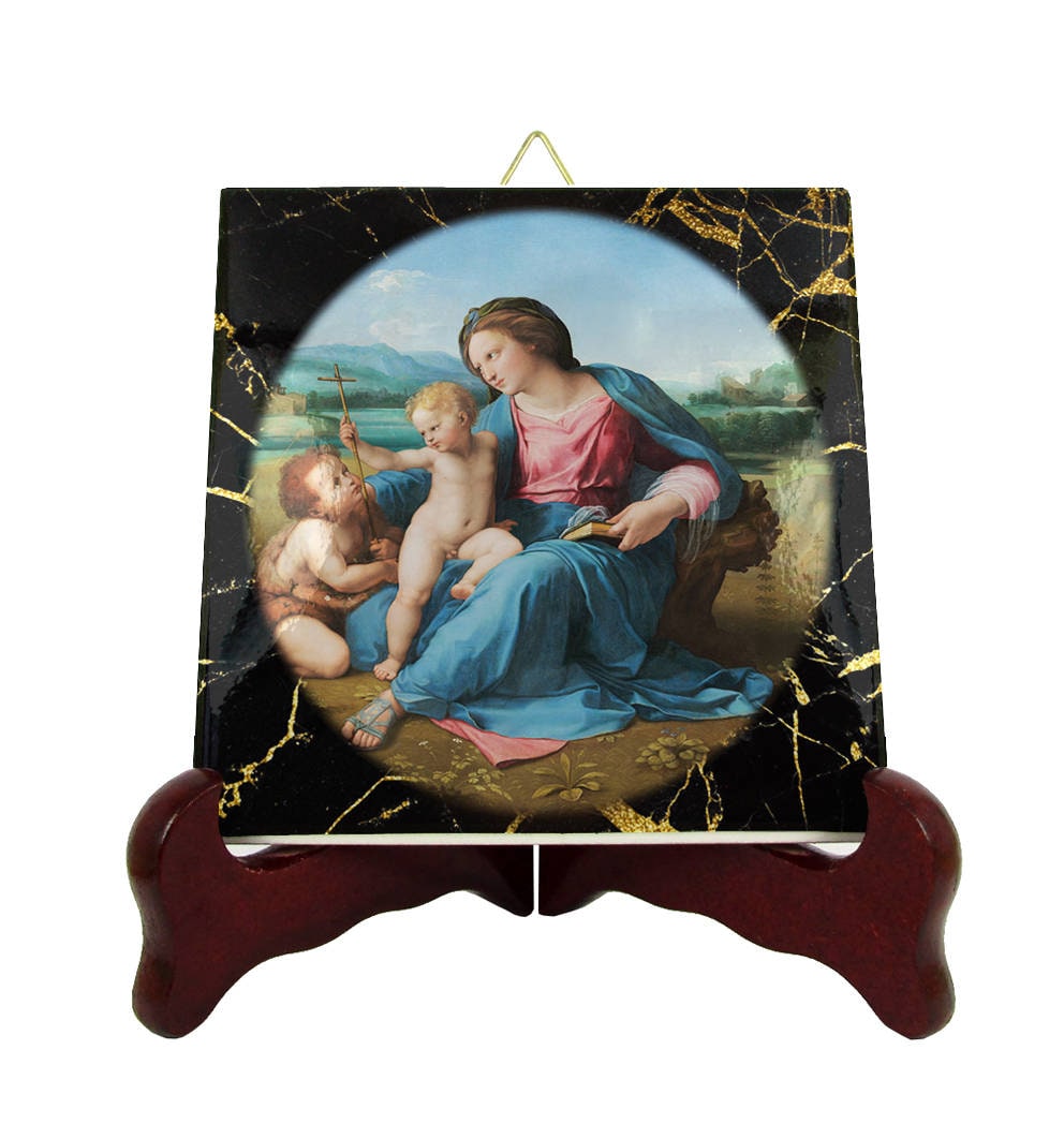 Alba Madonna by Raphael religious icon on ceramic tile