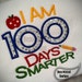 I am 100 days Smarter applique embroidery design