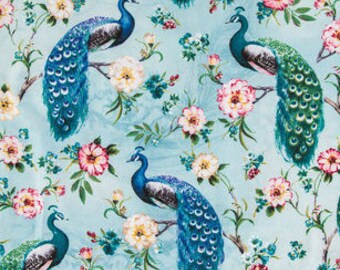 Peacock fabric | Etsy