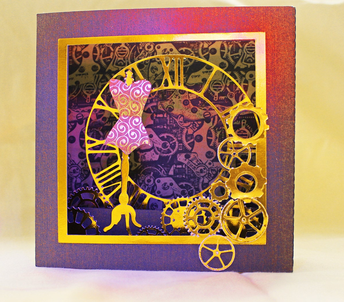 3D SVG Steampunk Greetings card