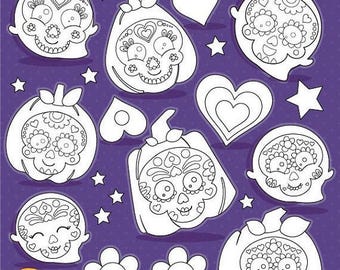 Sugar skull clip art | Etsy