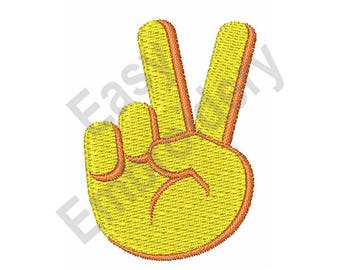 Hand Peace Sign Applique Design. Peace sign embroidery. Peace