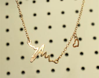 HEART Rhythm Pendant Necklace / EKG Necklace / Gift for Doctor