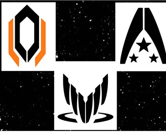 Mass Effect Video Game Set of 6 Patterns Cerberus