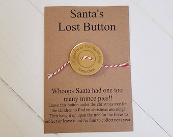 Santa's lost button with a personalised poem for the