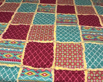 Queen size rag quilt | Etsy