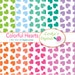 Rainbow heart digital paper Hearts pattern backgrounds