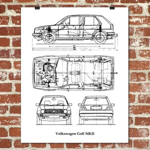 Vw golf art | Etsy