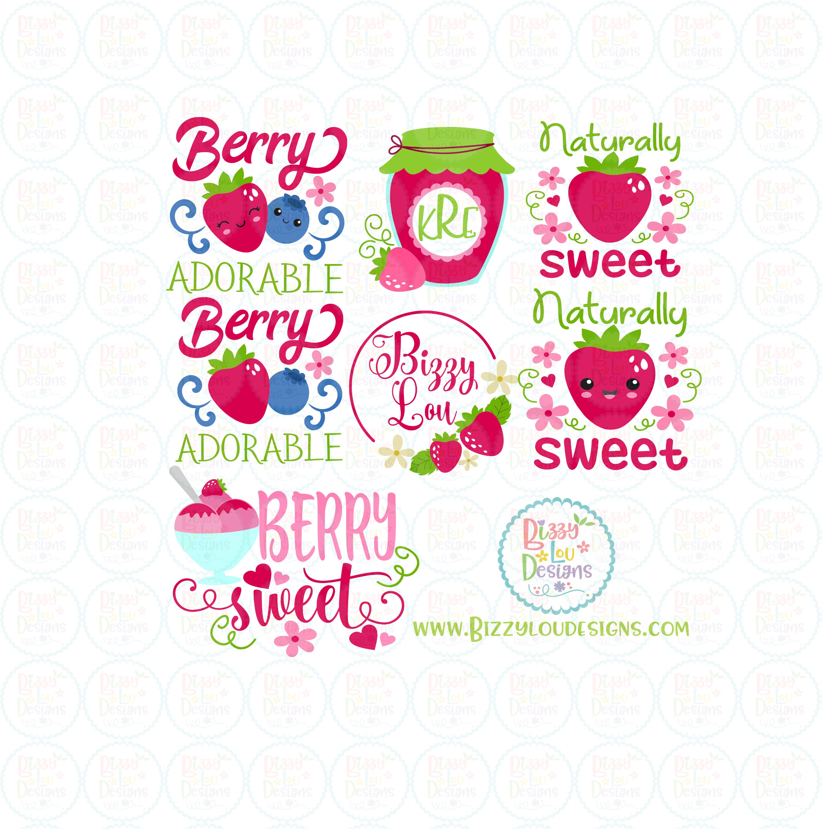 berry bundle SVG DXF EPS berry cut file berry adorable svg