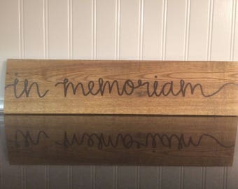 In memoriam sign | Etsy