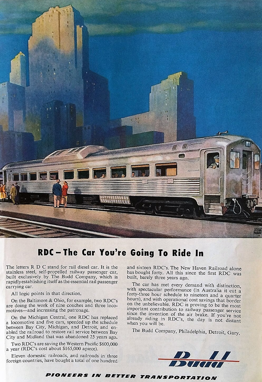 1952 Budd RDC Railroad Advertisement Budd Advertisement 1952 Budd RDC Railroad Advertisement Budd Advertisement