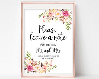 Please leave us a note guestbook sign best wishes sign