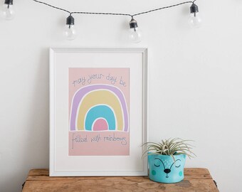 Rainbow art print | Etsy