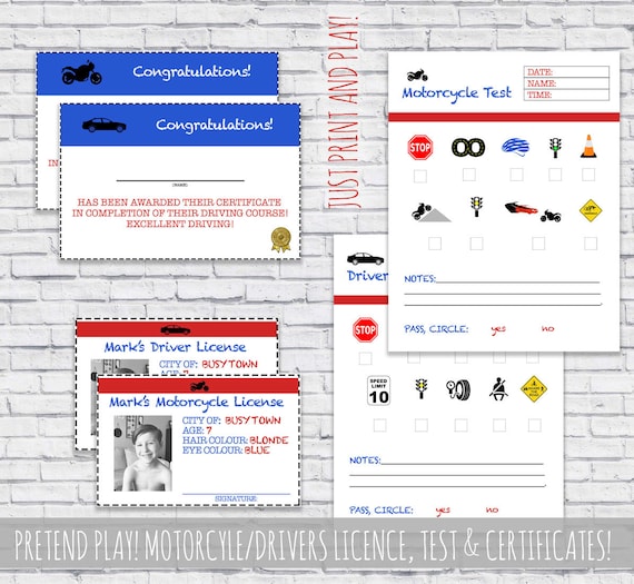 Pretend Play Drivers License Motorcycle License Kids Games