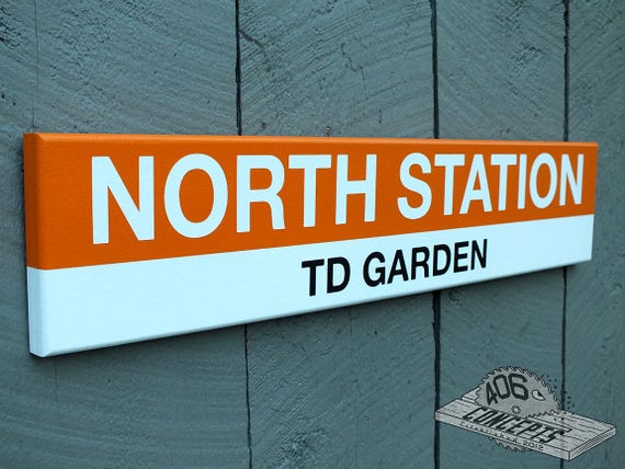 22 Officially Licensed Painted MBTA Station Sign North
