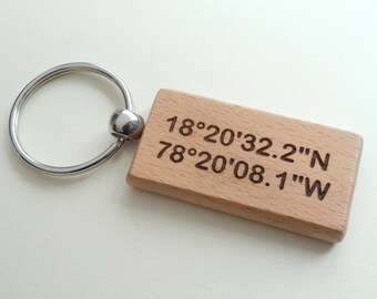 Wood keychain | Etsy